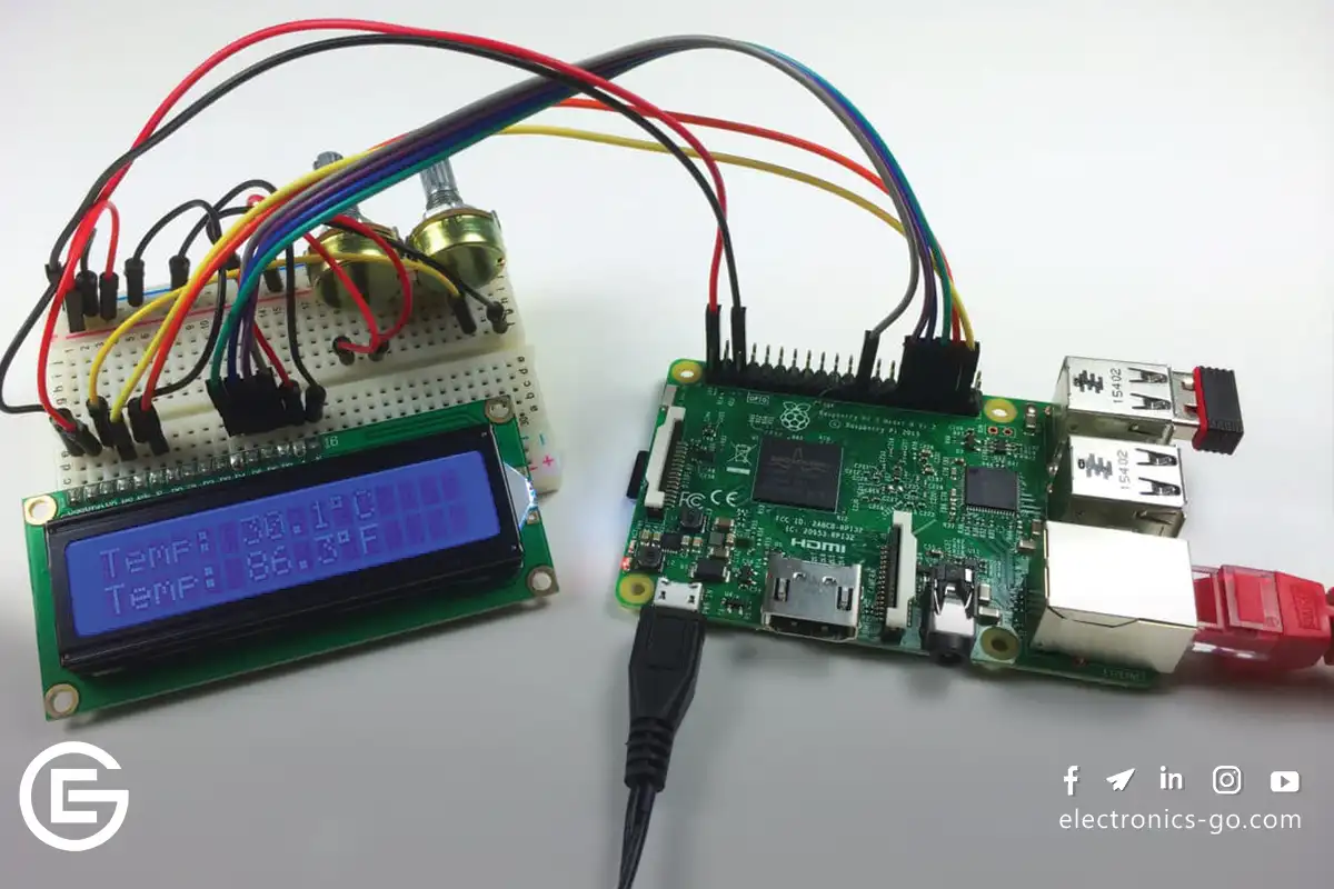 التحكّم بشاشة HD44780 LCD باستخدام I2C والراسبيري باي - Electronics Go