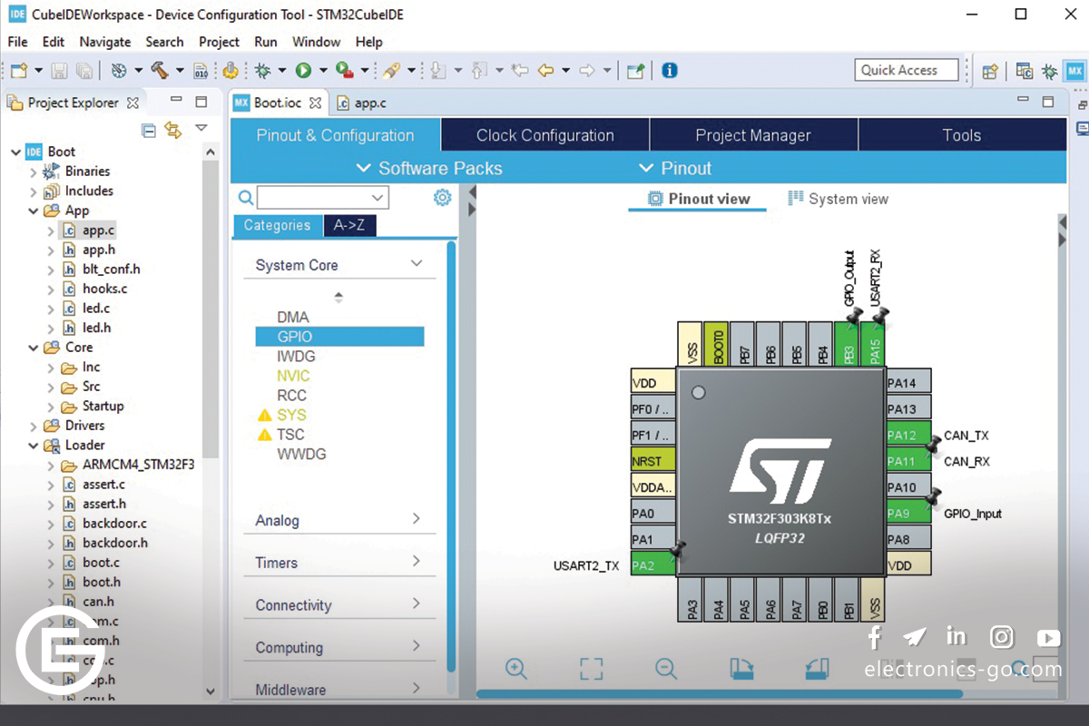 خطوات تثبيت برنامج STM32CubeIDE - Electronics Go